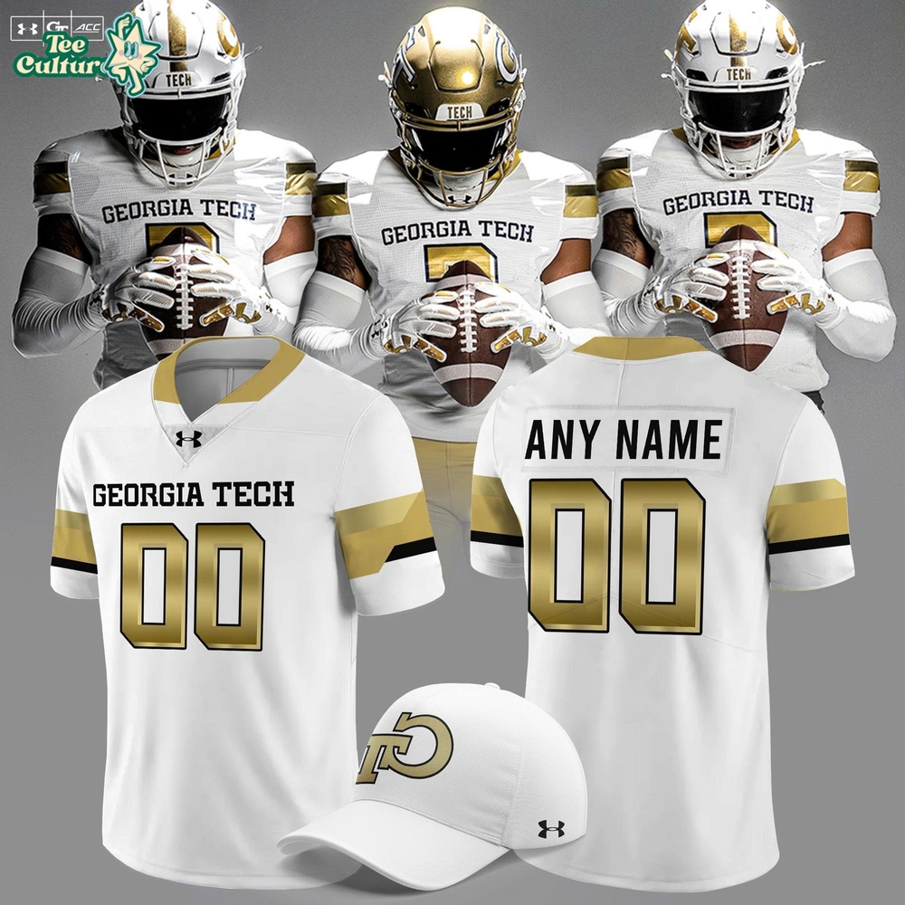 Official Georgia Tech Football 2026 New White Football Jersey - Teesculture