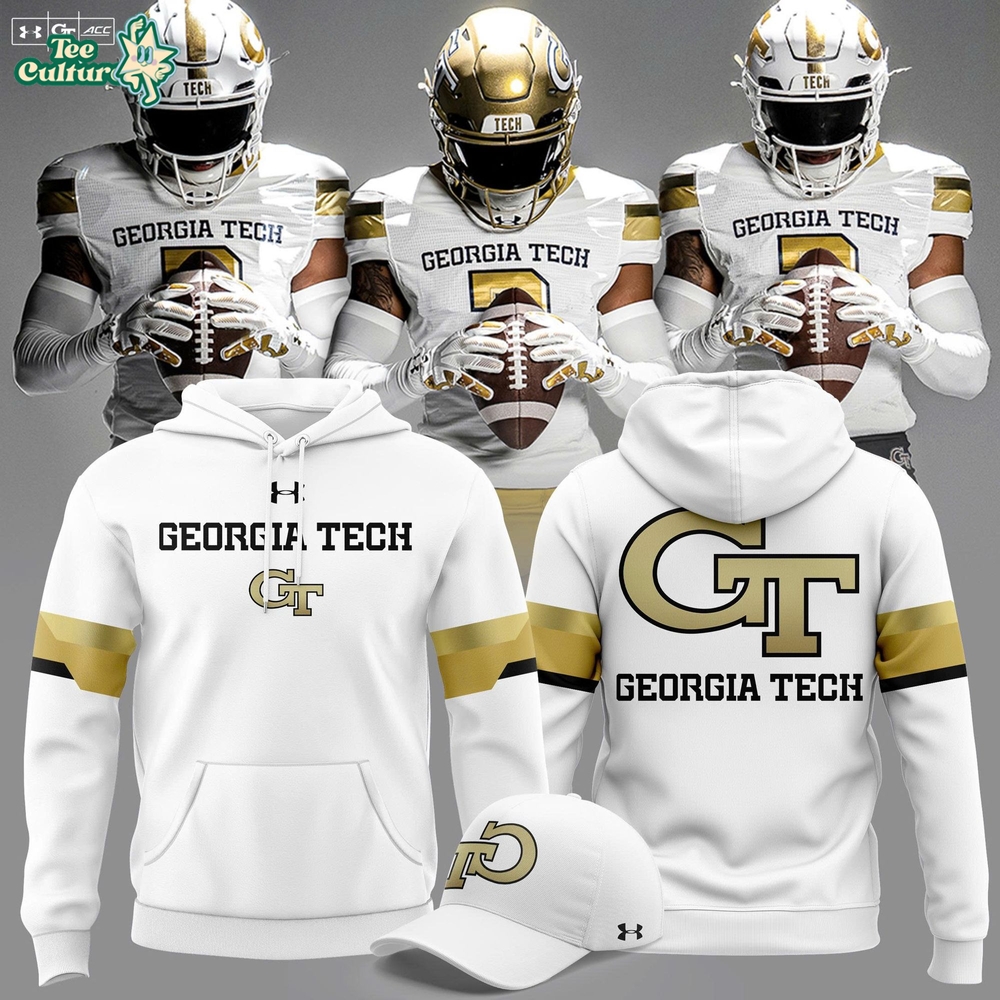 Official Georgia Tech Football 2026 New White Football Jersey - Teesculture